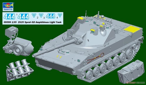 Trumpeter 09599 1/35 Scale 2S25 Sprut-SD Amphibious Light Tank (Plastic ...