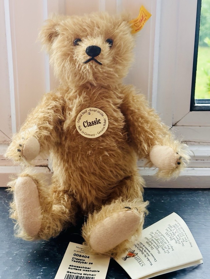 🐻 Steiff Classic Golden Blond Jointed Teddy Bear 005404 With Tags & Box | eBay