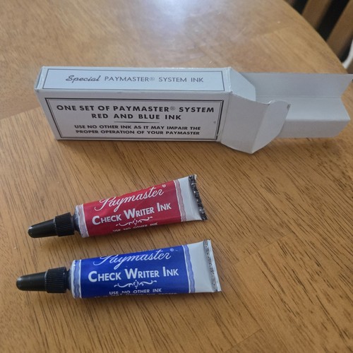 VTG 1950s Special PayMaster System Check Writer Red & Blue Ink One Set ...