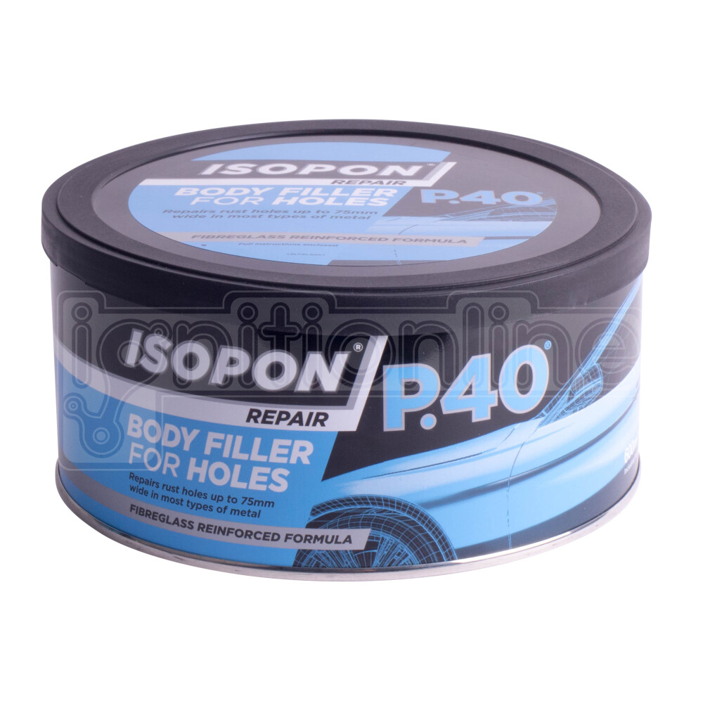 2 x Isopon P40 Body Filler Metal Fibreglass Compound Bridging Holes ...