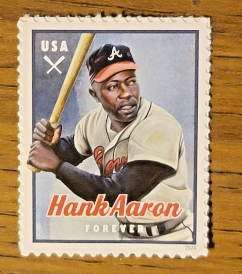 Scott #5908 Hank Aaron Forever Stamp Single with Poster (2024) Mint NH ...