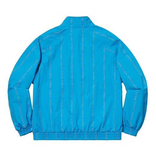 SUPREME Reflective Text Track Jacket / Blue / Medium M / FW18 -- 100% ...