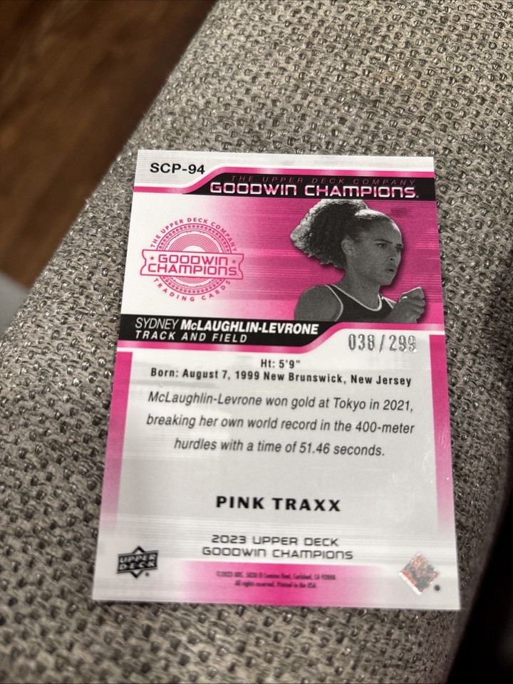 SYDNEY MCLAUGHLIN-LEVRONE 2023 Goodwin Champions Platinum Pink #/299 ...