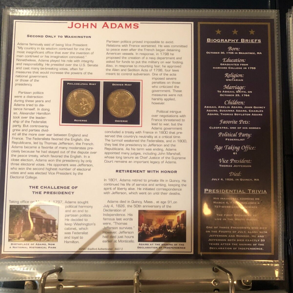 The United States Presidential Dollar Coin Collection Volumes 1 & 2 ...