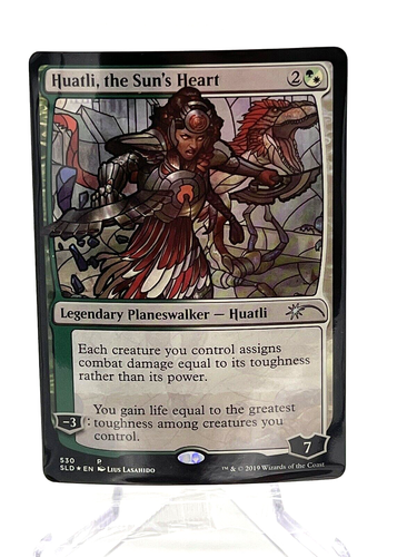 Huatli, the Sun's Heart Stained Glass Planeswalker 530 Secret Lair FOIL ...