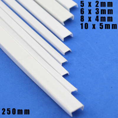 ABS Plastic Strip U Channel Tubes Profile Rods Bar Scratch Building ...