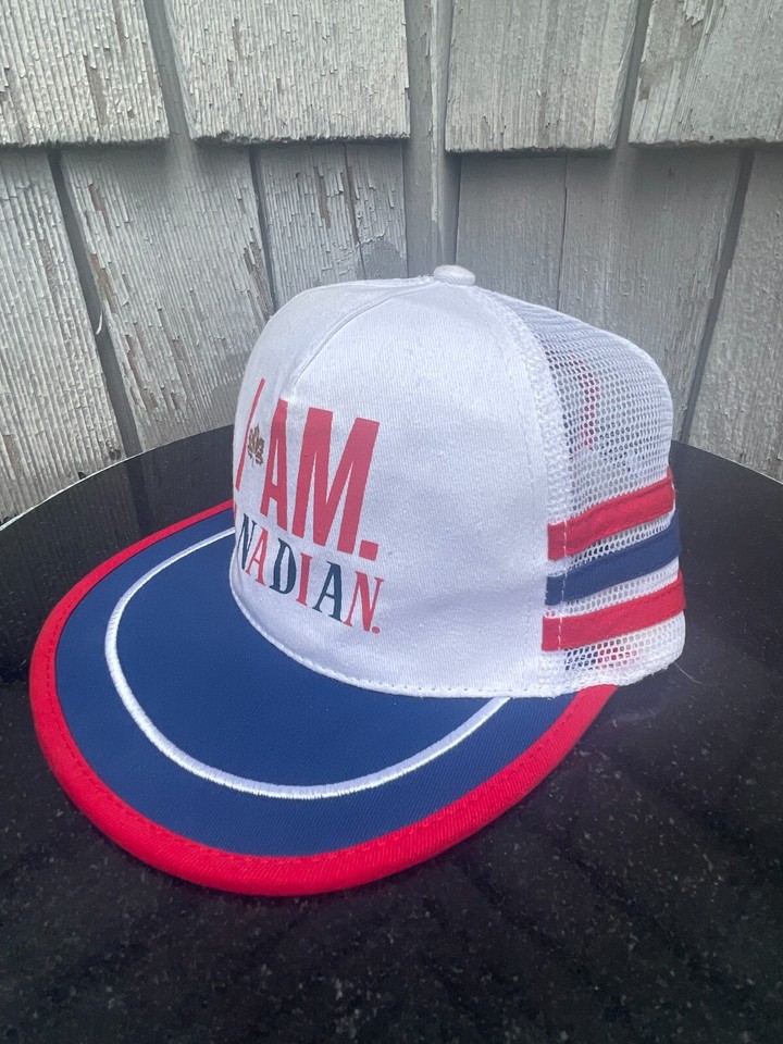 Molson I Am Canadian Trucker Hat Red White Blue | eBay