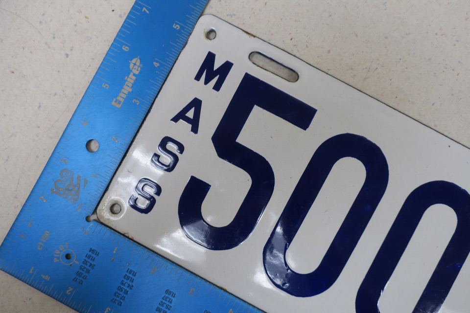 Massachusetts Porcelain License Plate 1914 Tag Enamel #50055 Enamel ...