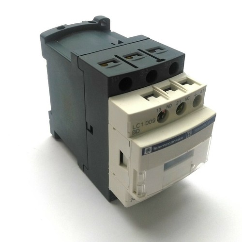 Square D LC1D09BD Contactor, 3-Pole N.O., 9A, 600V 7.5HP, Coil: 24VDC ...
