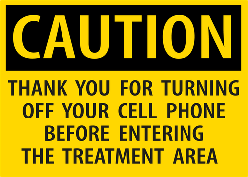 CAUTION THANK YOU FOR TURNING OF YOUR CELL PHONE| Laminated Vinyl Decal ...