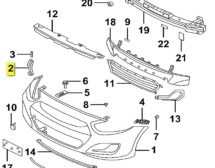 Front Passenger Side Bumper Cover Bracket for 12-17 Accent 865841R000 ...