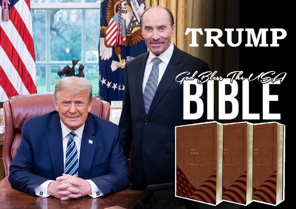 TRUMP GOD BLESS THE USA BIBLE, Autograph Signature, MAGA Flag, Patriot ...