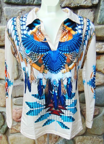 WOMEN'S MODERN NATIVE AMERICAN PRINT TUNIC BLOUSE ~ BEAUTIFUL & BRAND ...