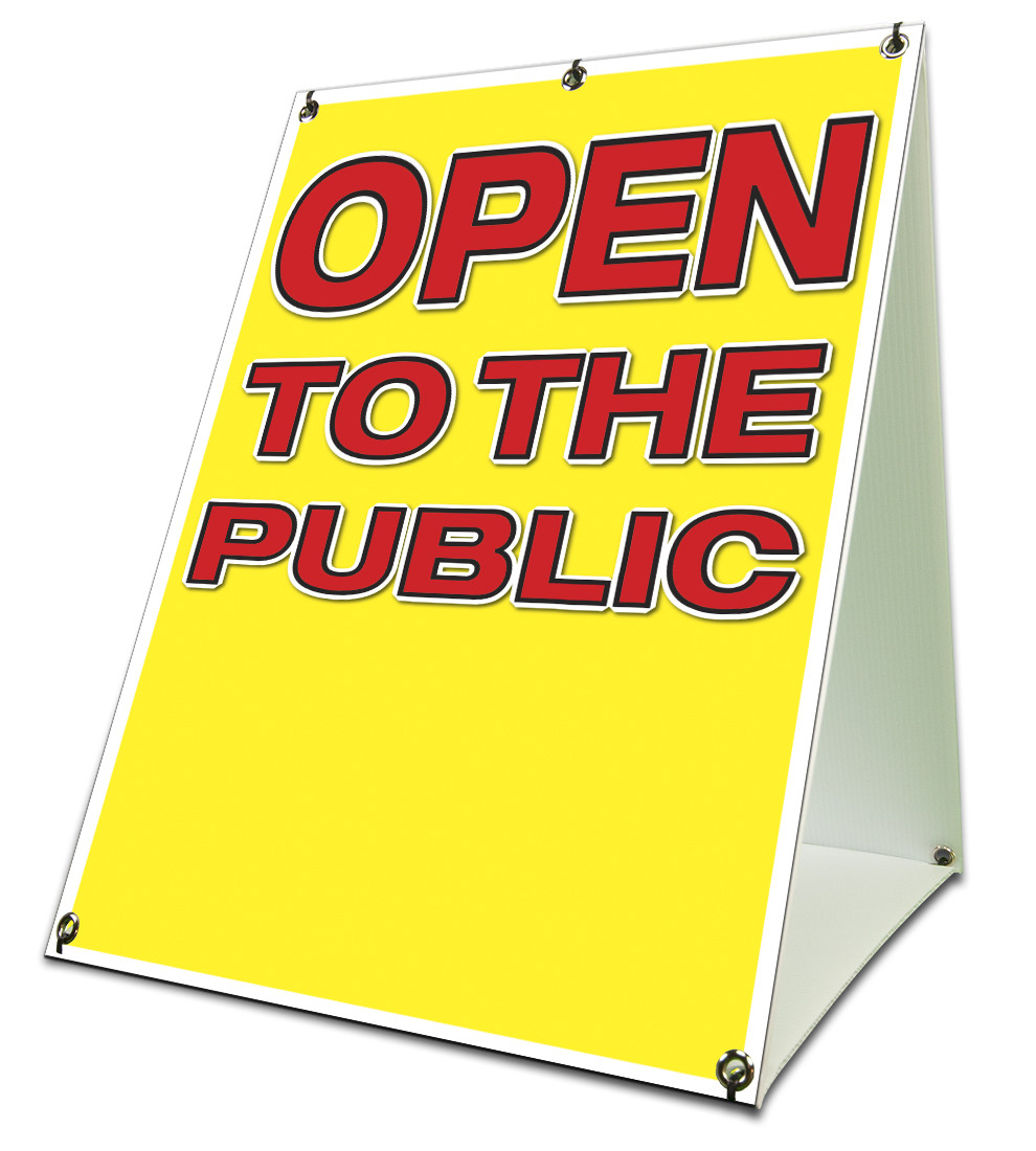 Open To the Public Sidewalk A Frame 18"x24" Outdoor Vinyl Retail Sign ...