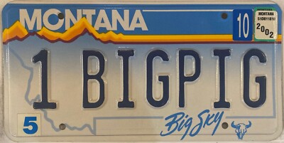 Vanity BIG PIG license plate Hog Farmer Smoke Meat Barbecue BBQ Pork ...