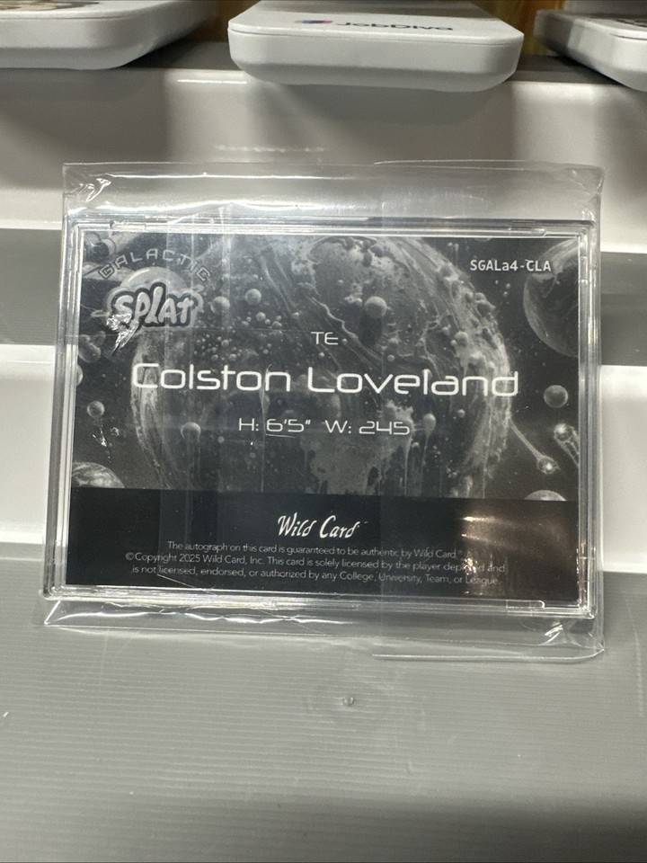 2025 Wild Card Splat Football Colston Loveland Galactic Splat Auto 1/1 ...