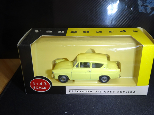 RARE 1/43 CORGI VANGUARDS FORD ANGLIA YELLOW WINDOWBOX VERSION MIB ...