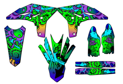 2010-2013 YZ 250 F 4-STROKE ZANY Blue Senge Graphics Kit Compatible ...