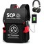 SCP Foundation Backpack Laptop Bags Men Women Travel Bags USB Oxford ...