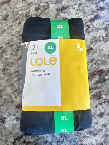 Lole Womens Soft Lounge Pants Joggers Black & Dark Grey 2-Pack NWT Size ...
