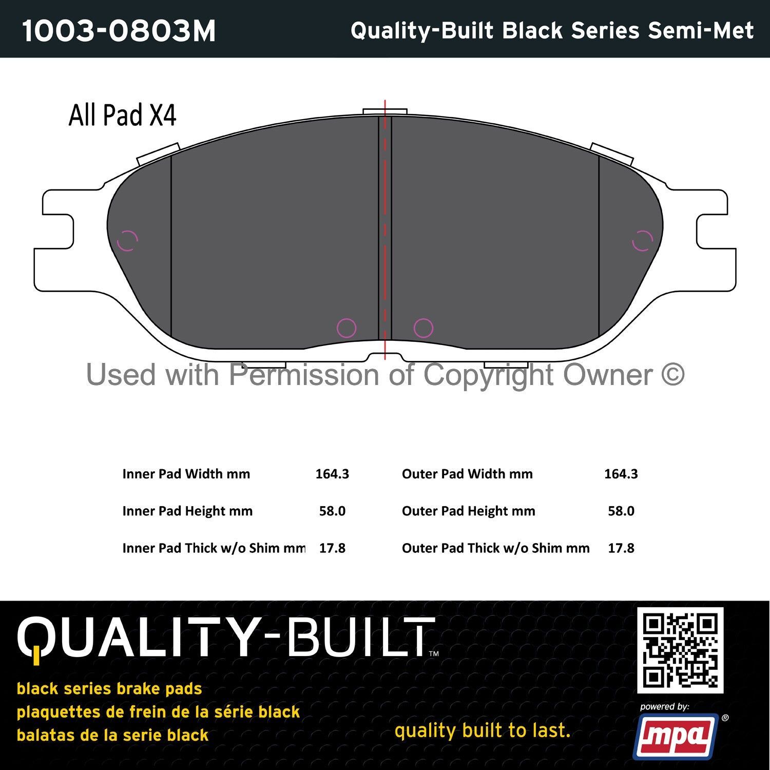 Quality-Built 1003-0803M Disc Brake Pad Set For 99-03 Ford Windstar | eBay