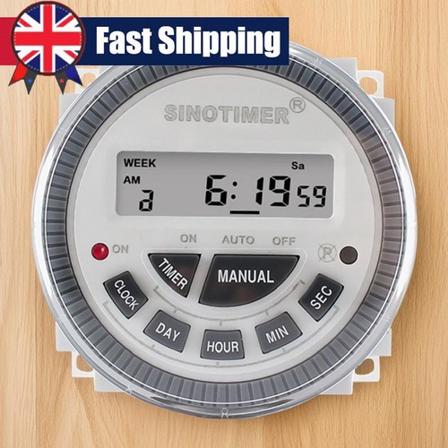 7 Days Weekly Programmable Digital Timer Switch with Cover Detachbale Battery | eBay