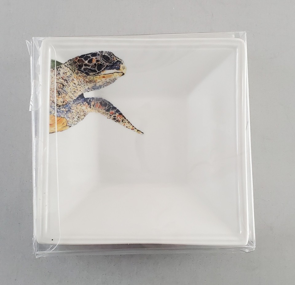 Kim Rody Creations 5" Square Tidbit Dishes Turtles 2015 Set of 4 | eBay