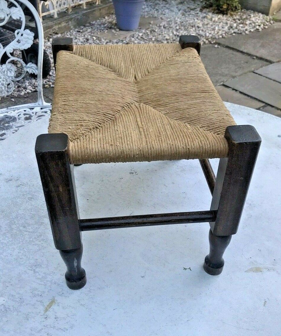 PRIMITIVE ANTIQUE COLONIAL COUNTRY FOOTSTOOL | eBay