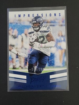 2019 Panini Prestige Chris Carson Impressions Insert Blue /299 Football ...