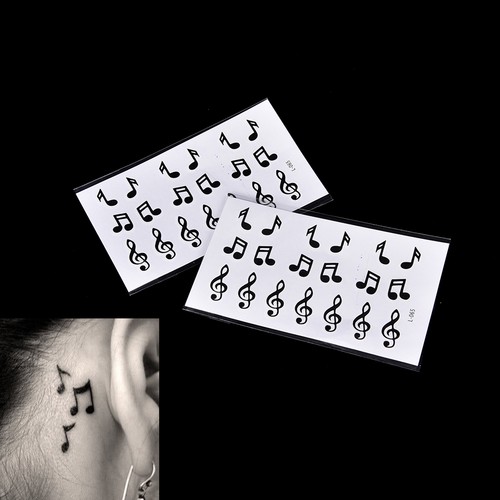 New Fake Temporary Tattoo Sticker Music Note Arm Body Waterproof Women ...