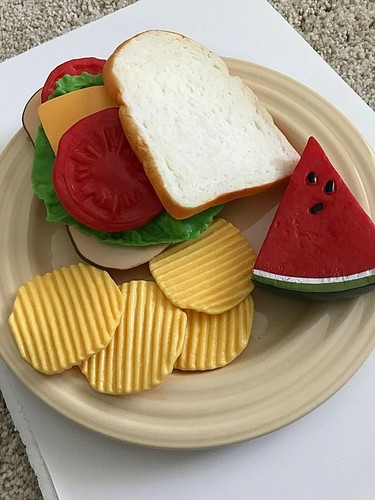 REALISTIC FAKE PRETEND PLAY FUN FOOD KITCHEN DELI TURKEY SANDWICH CHIPS ...