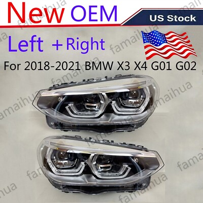 New For 2018-2021 BMW X3 X4 G01 G02 Adaptive LED Headlight Left + Right ...