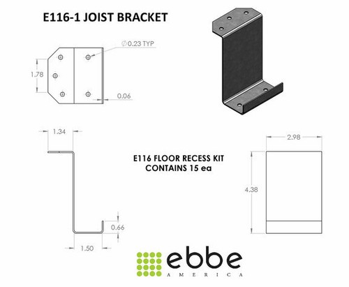 Ebbe Subfloor Recess Kit - Lowering System Bracket Barrier Free Shower ...