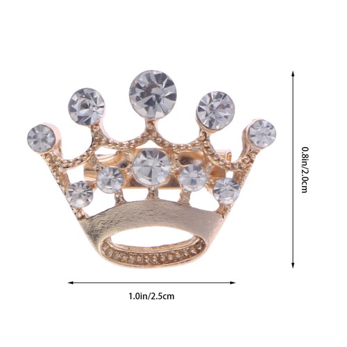2 PCS Crown Badge Brooch Pin Bouquet Pins for Pageant Mini Rhinestones ...