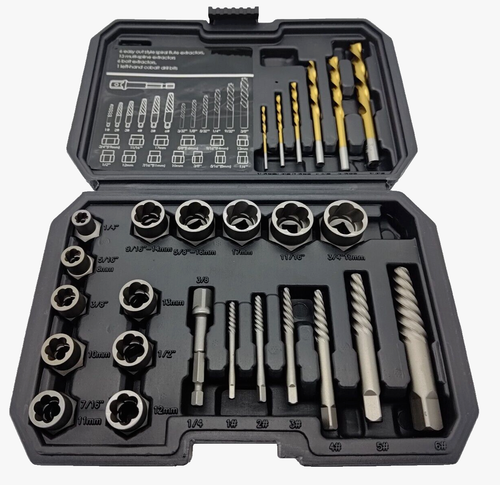 26pc Screws Bolt Extractor Set W/Reverse Drill Bit Kit Lug Nut ...