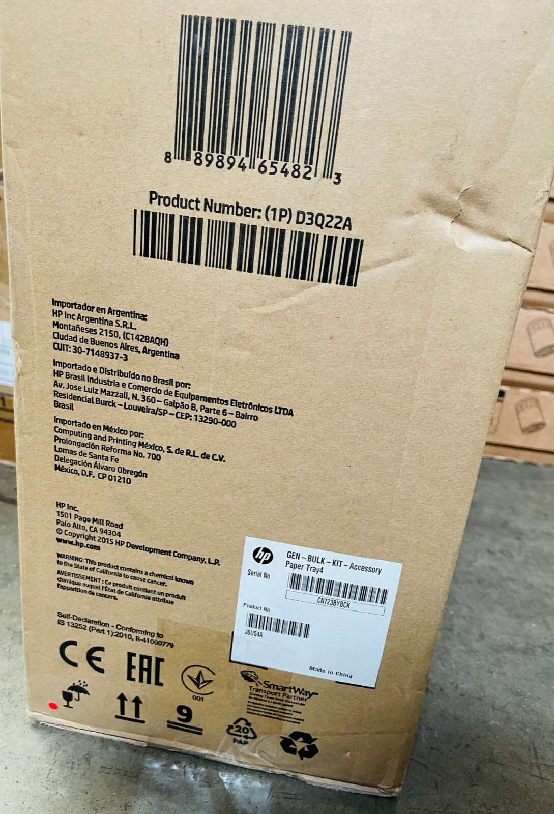 HP Pagewide Pro 2x500-sheet Paper Tray and Stand P0V04A for sale online ...