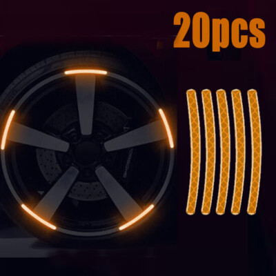 20x Car Reflective Sticker Wheel Hub Rim Stripe Tape Decal Accessories ...