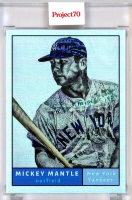 2021 TOPPS PROJECT 70 - MICKEY MANTLE BY LAUREN TAYLOR - RAINBOW FOIL ...