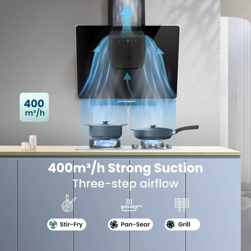 60Cm Angled Cooker Hood ANGJ64B-60 Tempered Glass Extractor Hood with ...