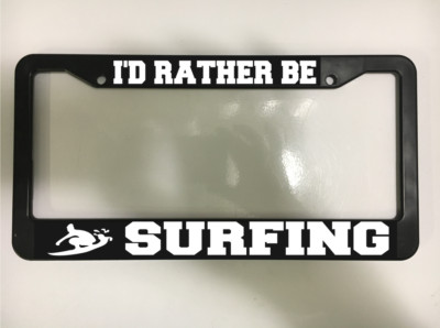 I'd Rather Be Surfing Surf Board Waves Ocean Wipeout Plastic License ...