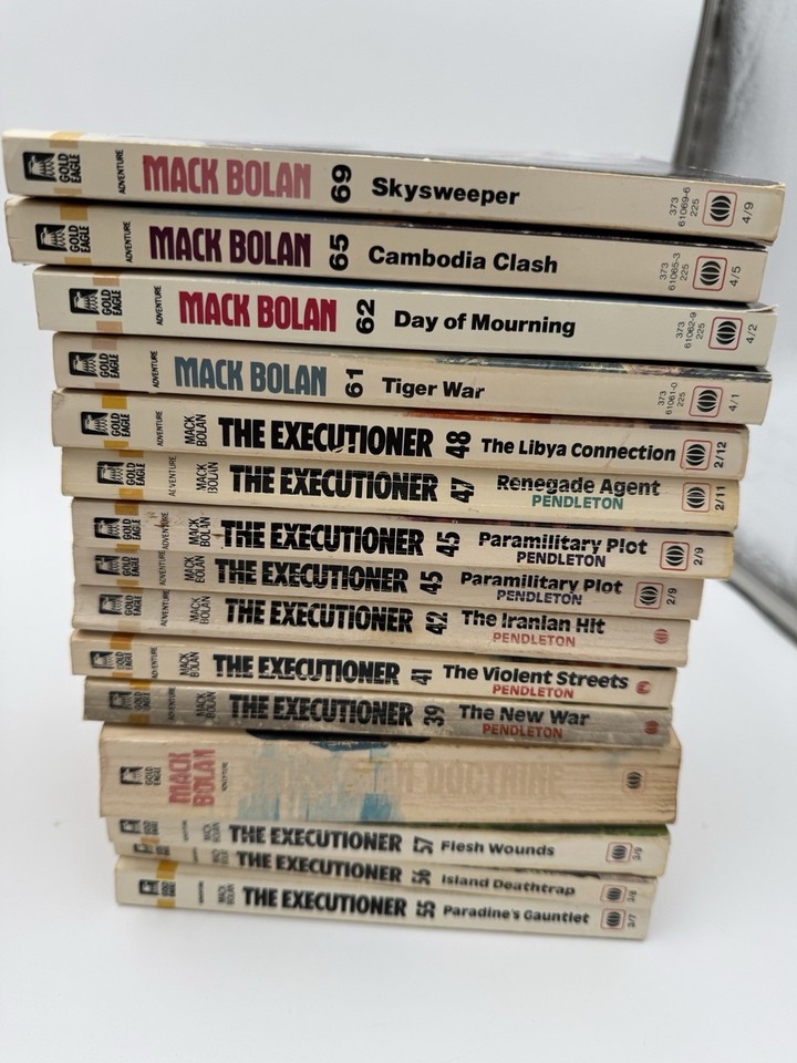 43 Vintage “The Executioner” Mack Bolan By Don Pendleton PB Book Lot ...