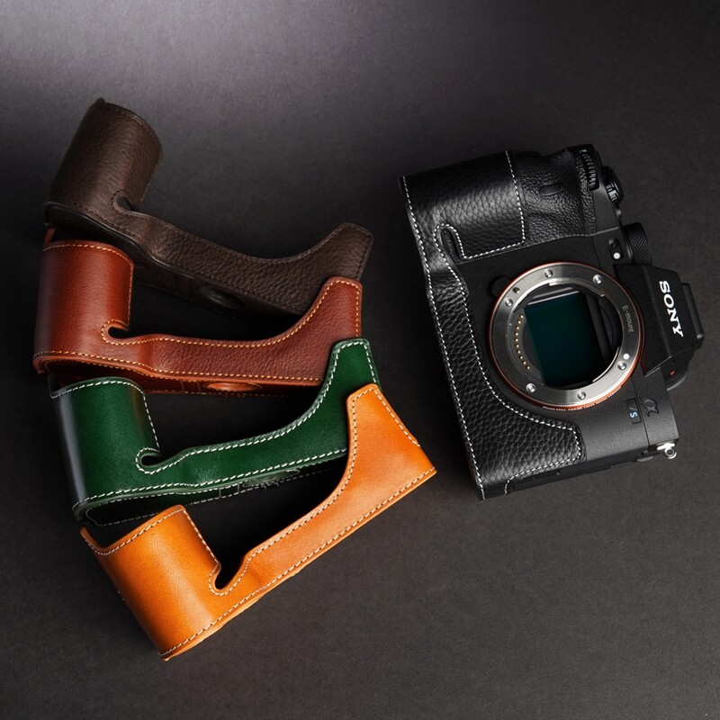 Handmade Genuine Leather Half Camera Case Cover For Sony A7R5 A7M4 A74 ...