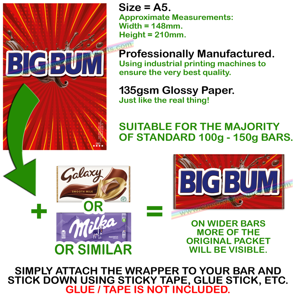 Funny Chocolate Bar Wrappers Rude Novelty Secret Santa Fun Xmas Prank ...