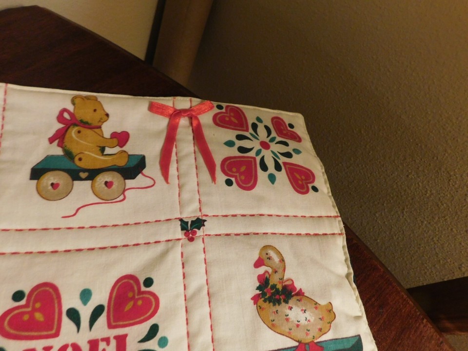 Handmade Christmas Quilt Panels Rose of Sharon Hearts Pull Toy | eBay