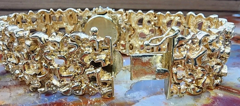 Rolex Rare Vintage 14k Diamond Cocktail Watch W/ Nugget Filigree Style ...