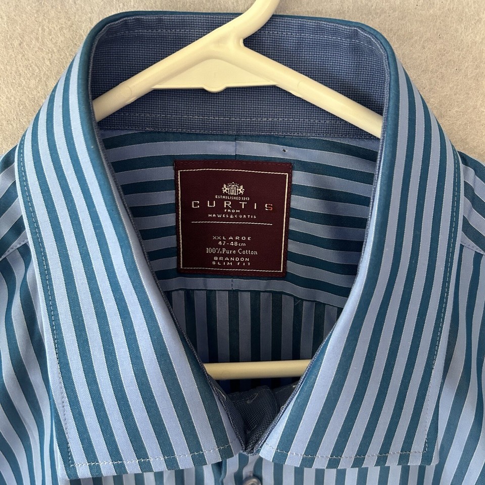 Hawes and Curtis - Men's Brandon Slim Fit Long Sleeve Shirt - Size XXL ...