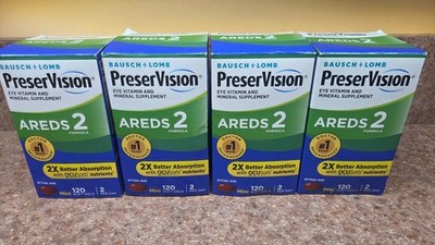 Lot Of 4 PreserVision AREDS 2 Eye Vitamin & Mineral Supplement ...