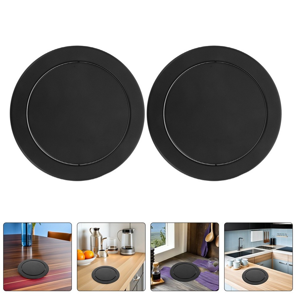 2 Pcs Recessed Counter Lid Swing Flap Trash Cover Countertop Waste ...