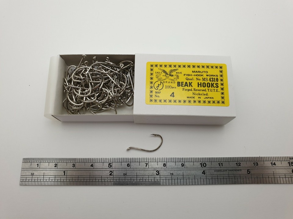 1pk Maruto TUTE MS4310 Nickel 100pcs Beak Fish Hooks Choose Size | eBay
