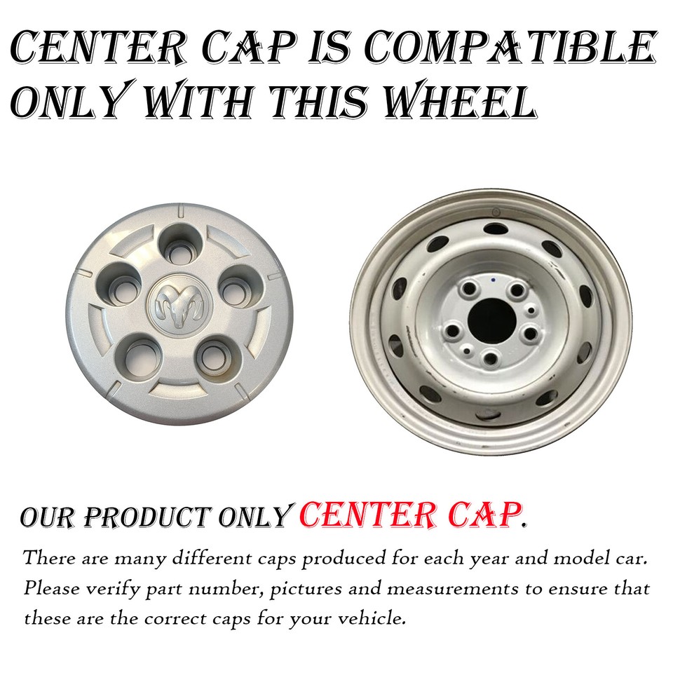 Single OEM SILVER Center Cap For 14-23 RAM Promaster 1500 2500 3500 ...